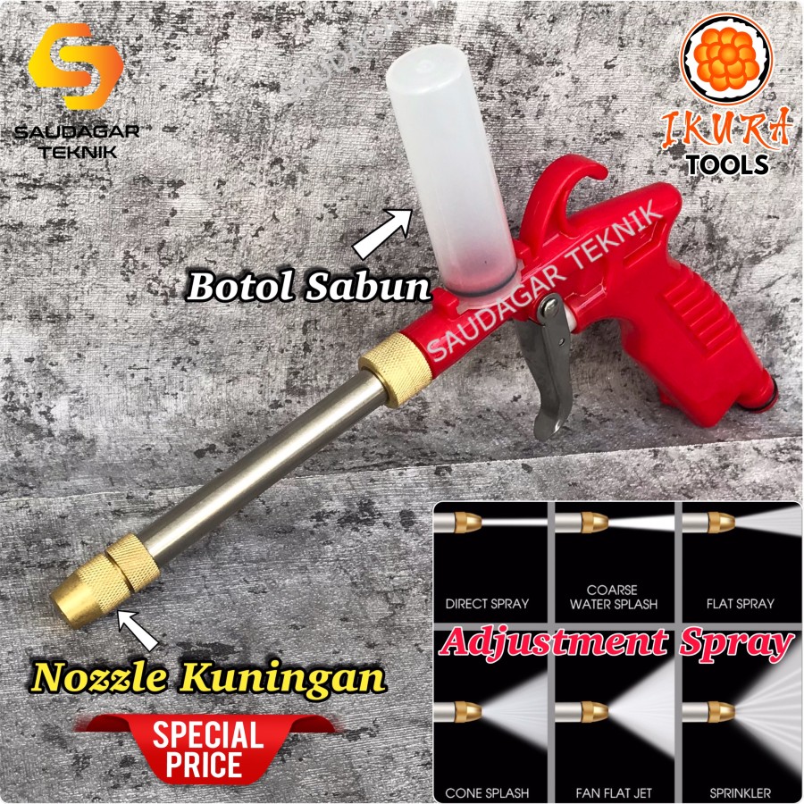 Water Jet Gun Spray Gun Semprotan Air Cuci Mobil Motor + Botol Sabun ...