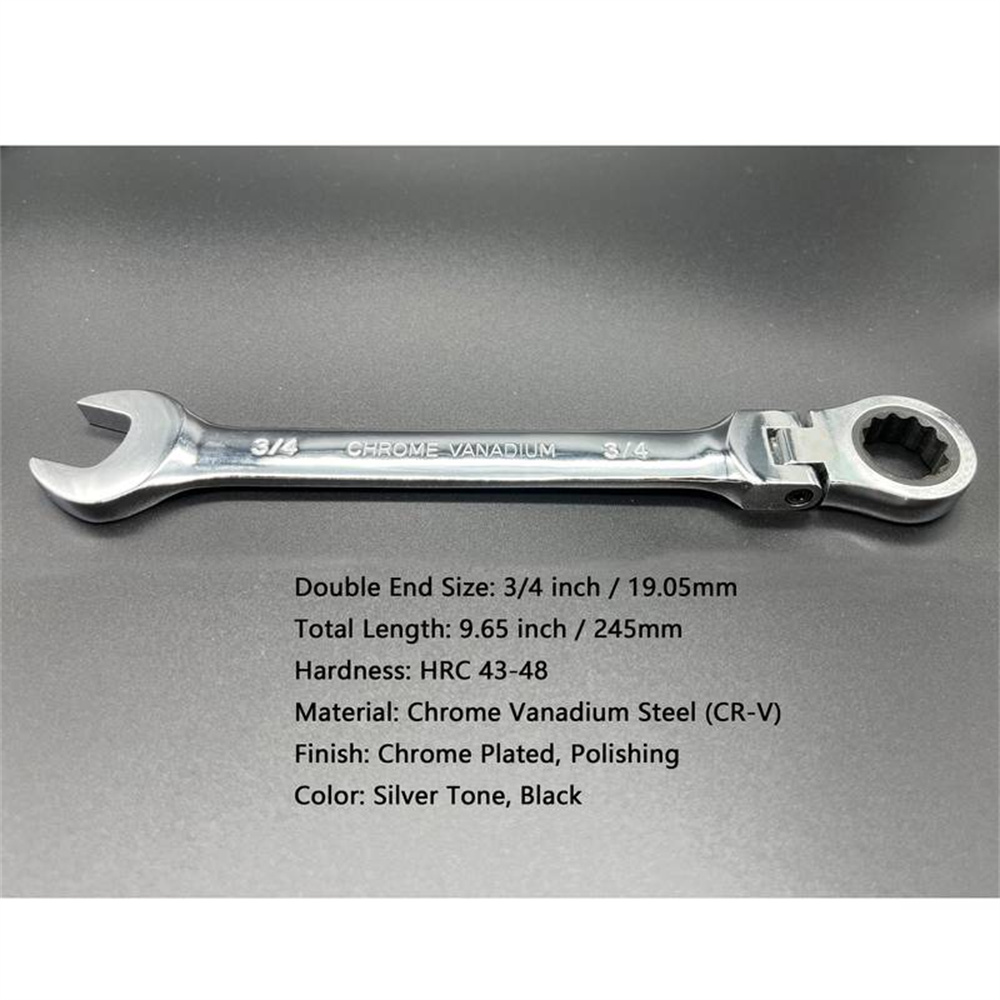 8-19mm Heavy Duty 180-Degree Movable Head 72-Tooth Ratchet Geared ...