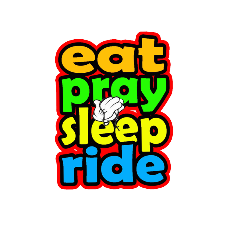 JD Print Waterproof Laminated Sticker Eat Pray Sleep Ride Sticker for ...