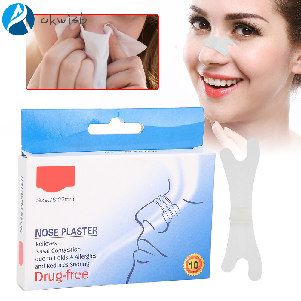 [okwish] 10pcs Nasal Strips Congestion Relief AntiSnoring Sleeping Nose ...