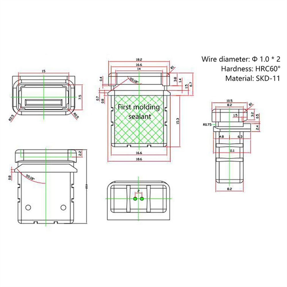 2Pcs Electric Terminals IPX6 2.0 with Cable Type-C Waterproof Charging ...