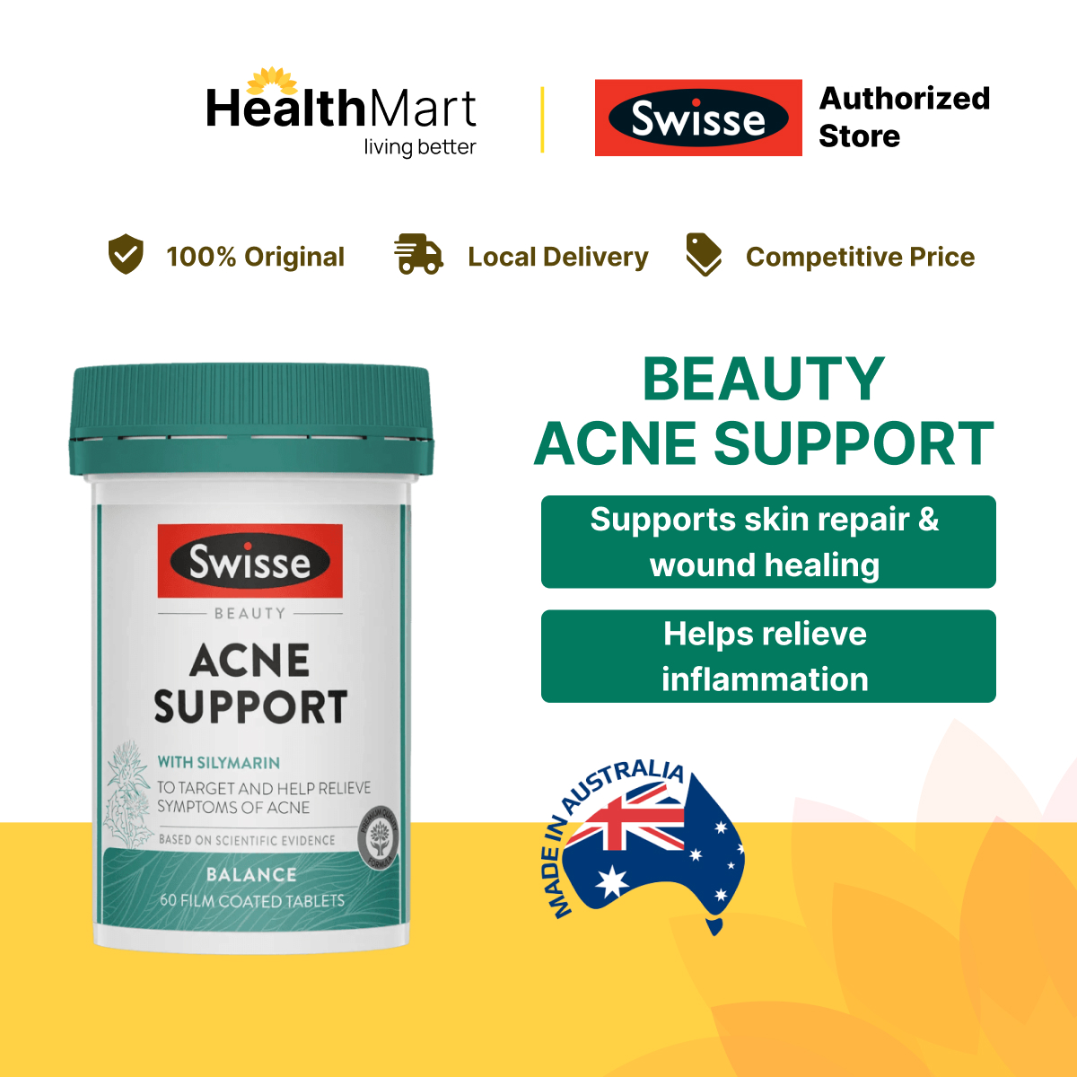 [SG] Swisse Beauty Acne Support, 60 Tablets (Reduce inflammation) | Lazada Singapore