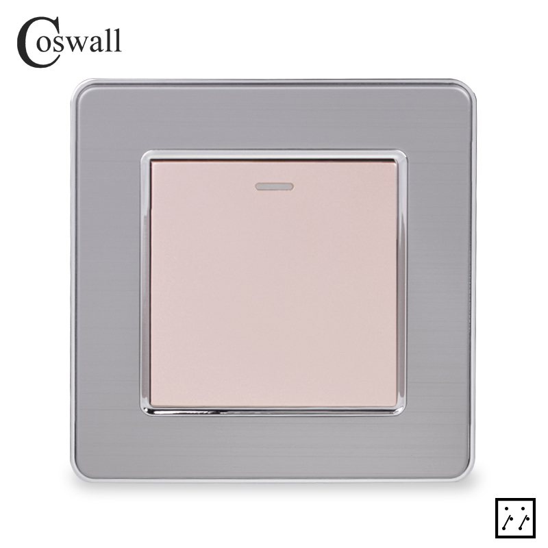 【TrendGlobe】Coswall Stainless Steel Panel 1 Gang 3 Way Intermediate ...