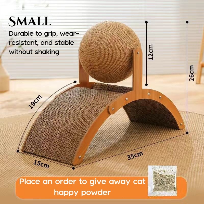 SKISOPGO Natural Sisal Cat Scratching Board with Ball Scratching Post ...