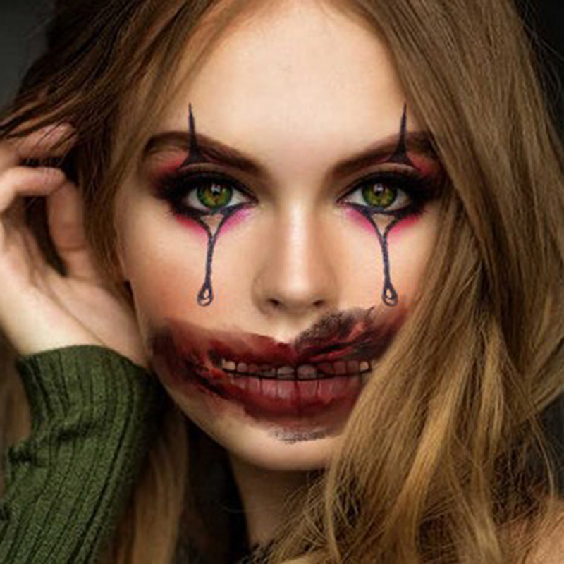 【iLoveyouso Store】1 Sheet Mouth Tattoo Stickers DIY Horror Lip ...