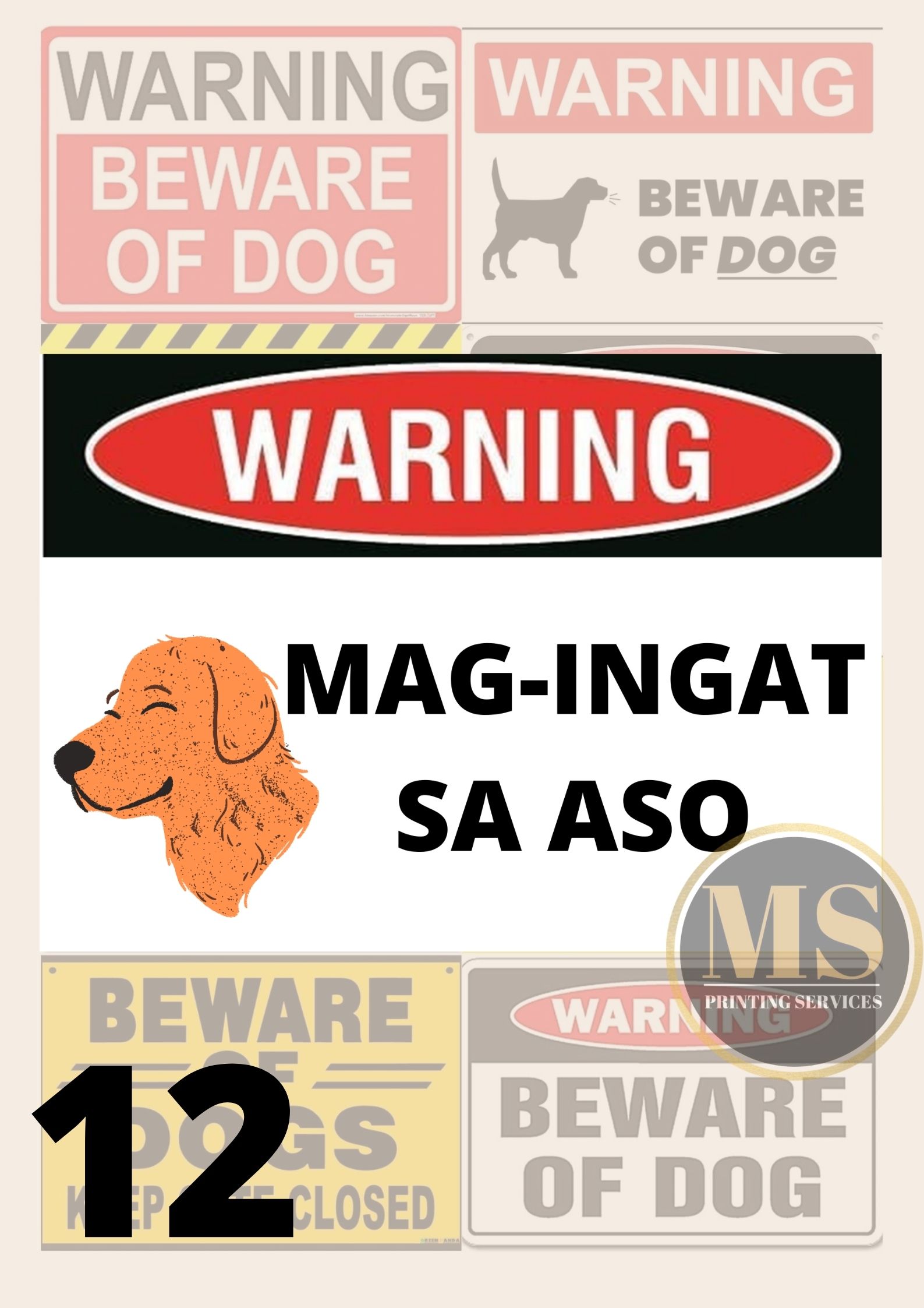 Beware of Dog Mag ingat sa Aso Signage (Laminated Signage and ...