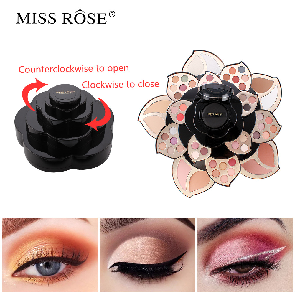 MISS ROSE Professional Makeup Set Box Matte Glitter Eyeshadow Powder ...