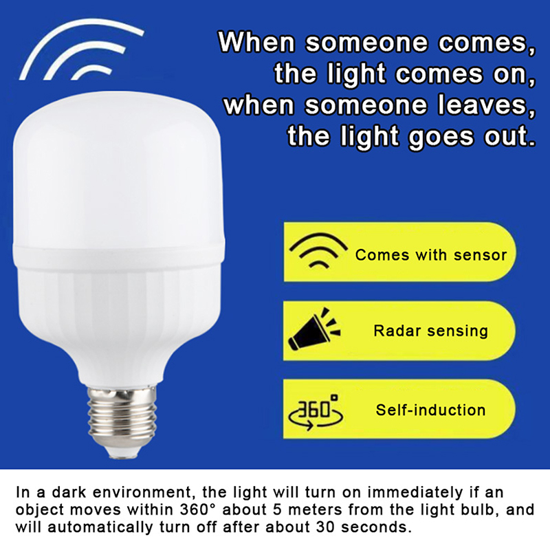 Auto ON/OFF Induction Bulb Sensor Automatic Motion Sensor LED Lamp Bulb ...