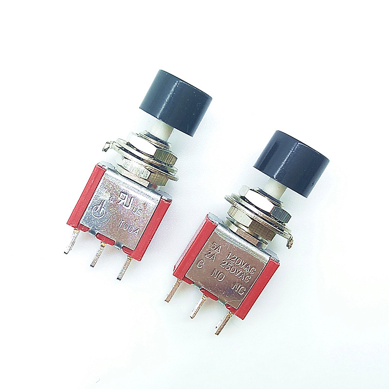 【TopazTrove】2pcs Red Black Green 3Pin C-NO-NC 6mm Mini Momentary ...