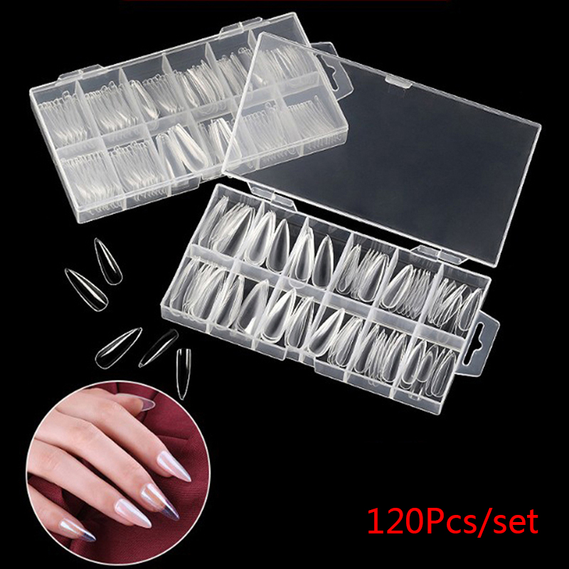 120Pcs Poly Nail Gel Nail Dual Forms Finger Extension UV Builder Nail ...