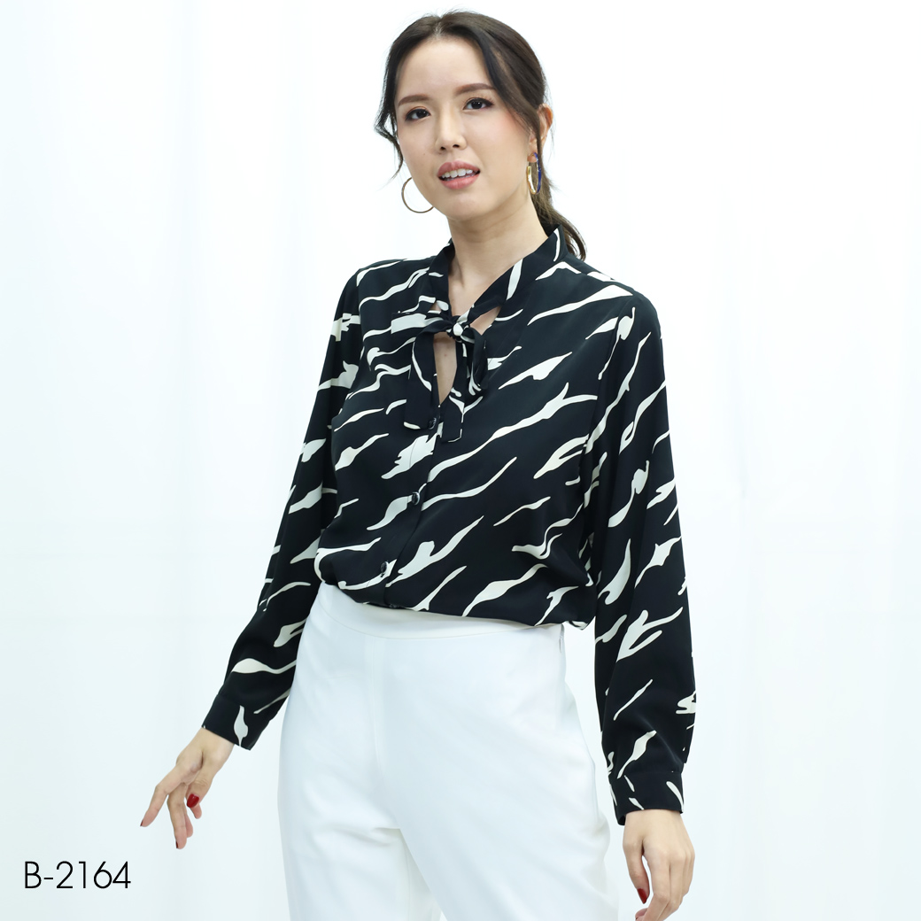 MIKIKO Blouse MI-B2164 โคโม่ จินจีร่า แขนยาว IGPU22-2 - MIKIKO MKK - ThaiPick