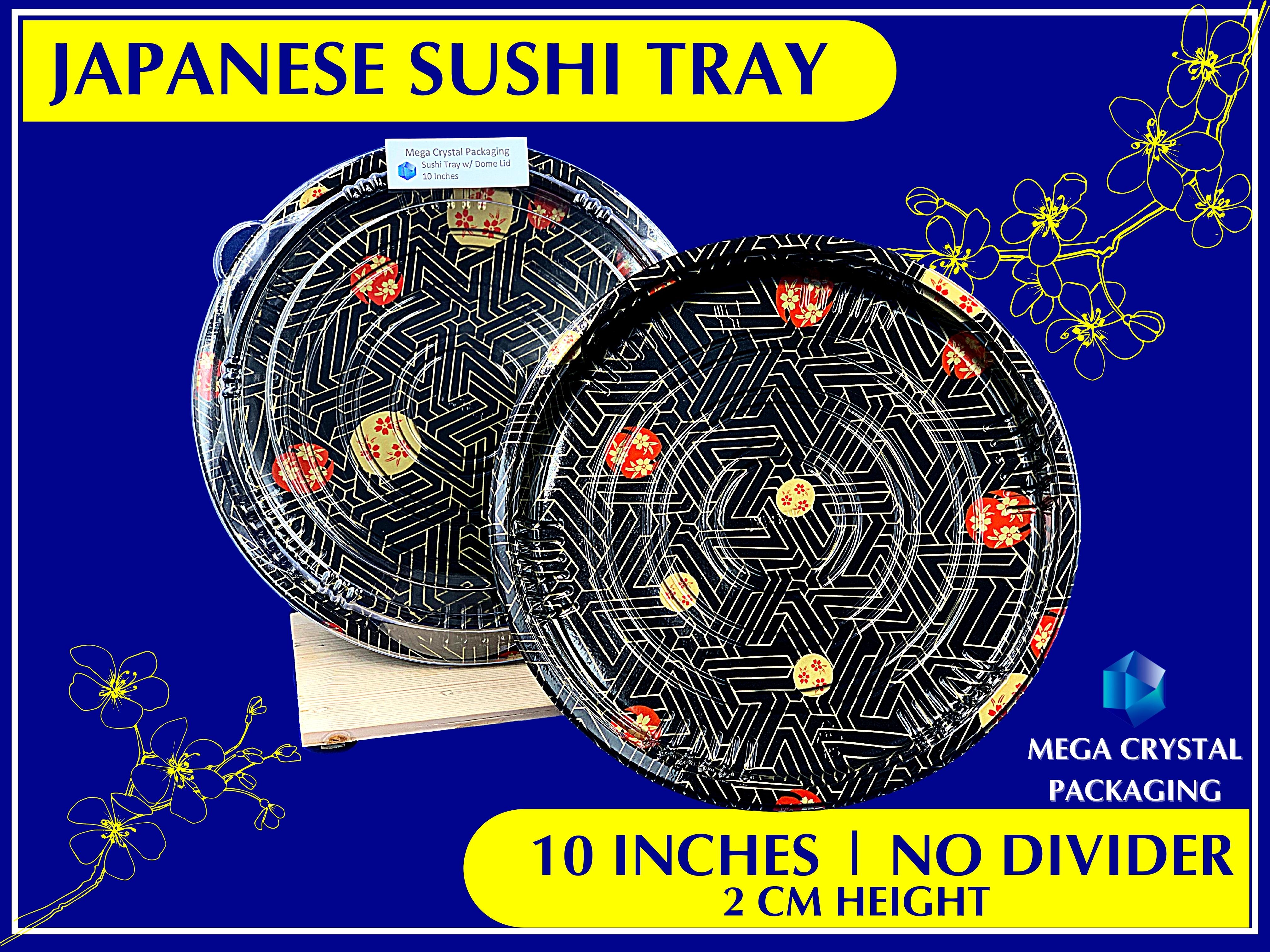 [ 5 Pcs. ] Sushi Tray Round with Divider or No Divider 10 Inches with ...