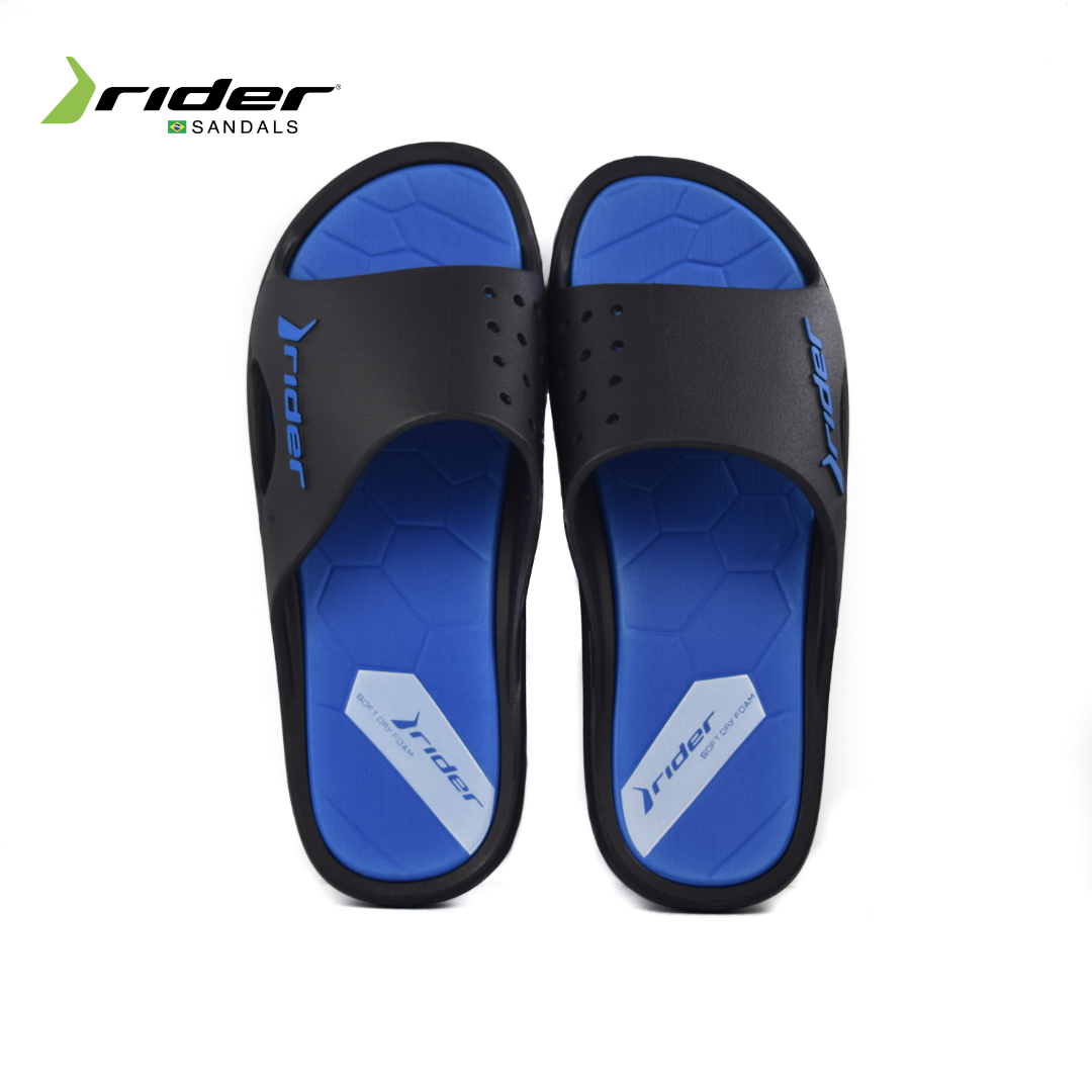 Rider Bay X Ad Black Blue White Men's Slides | Lazada PH