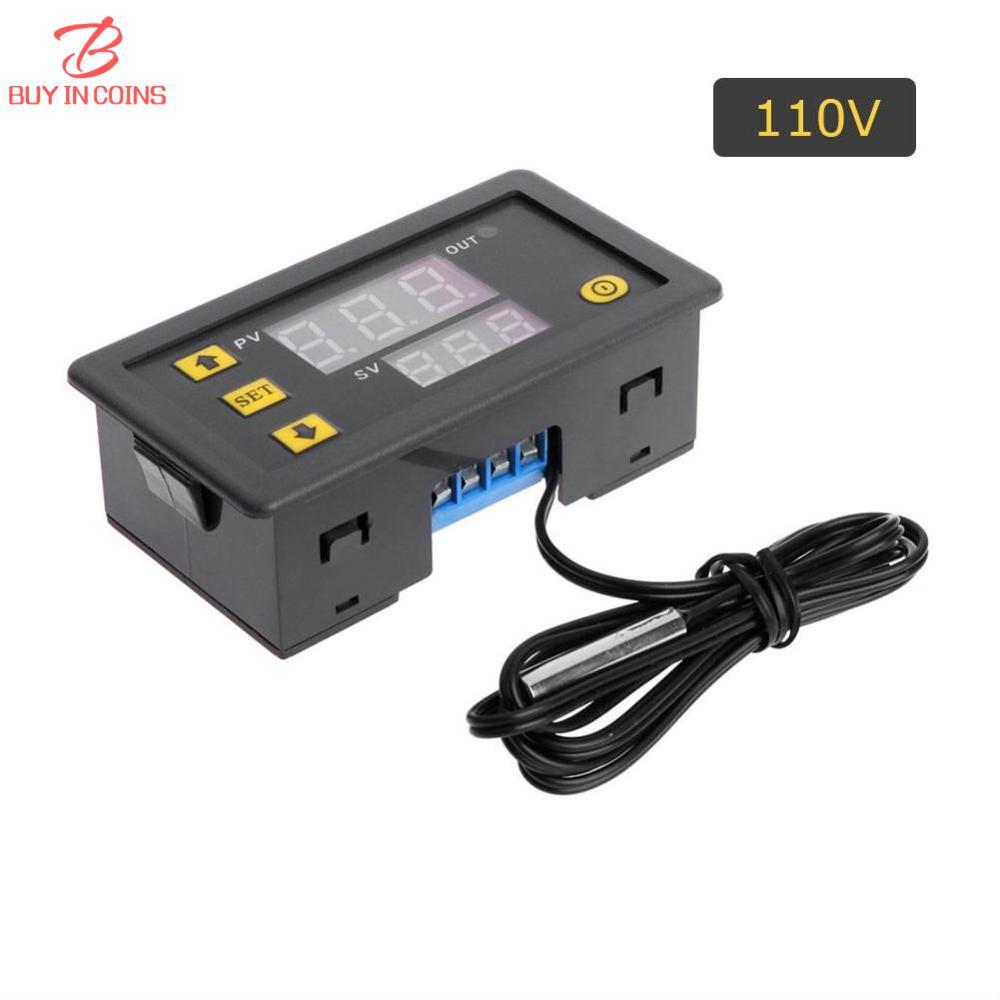 W3230 DC 12V 24V 110V-220V AC Digital Temperature Controller LED Display Thermostat With Heating ...