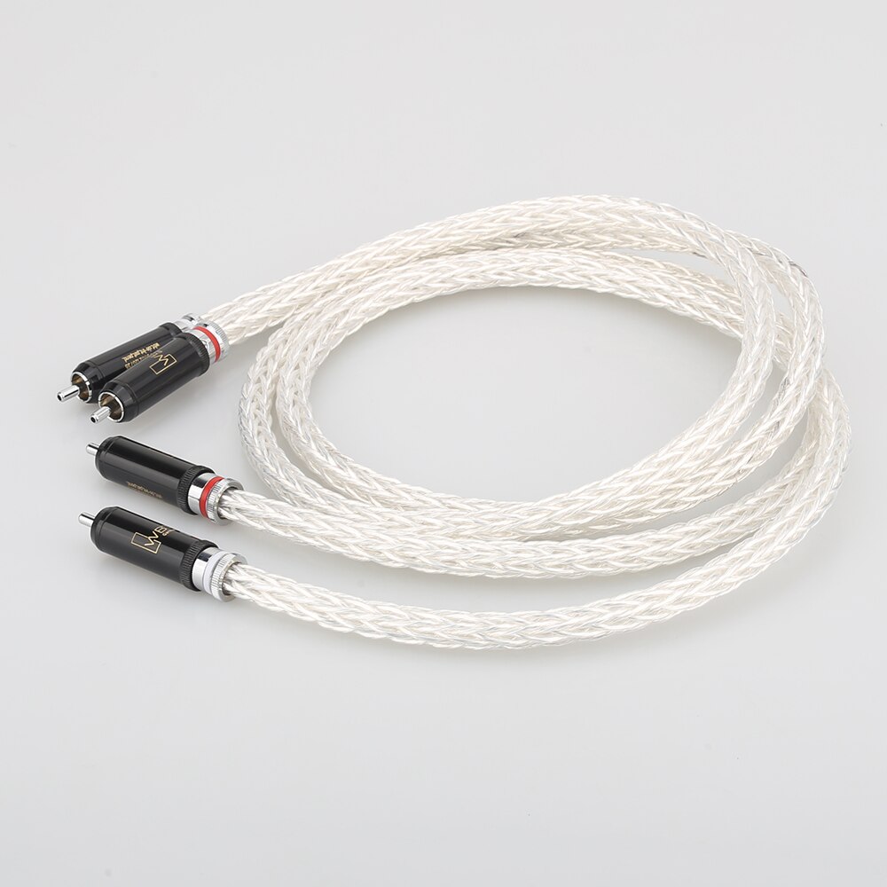 Hi-End 8AG Silver Plated OCC 16 Strands Audio Cable With WBT RCA Plug ...