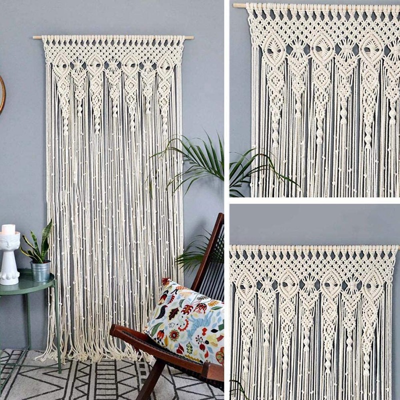 Macrame Wall Hanging Woven Tapestry Macrame Door Hanging Room Divider ...