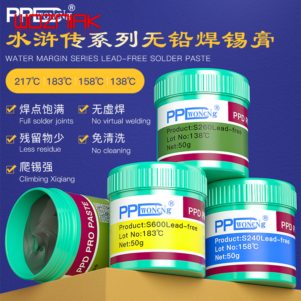 Ppd Woneng Lead Free Low Temperature Solder Paste 50g For A8-A15 Chip ...