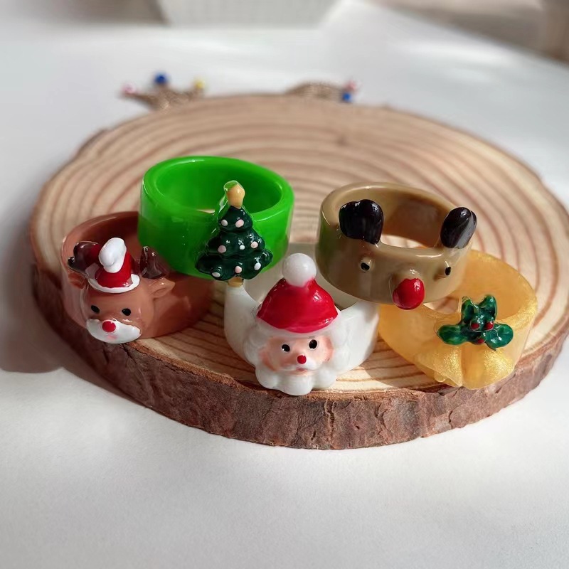 【New arrival】Christmas ornaments personalized cute cartoon ring Santa ...
