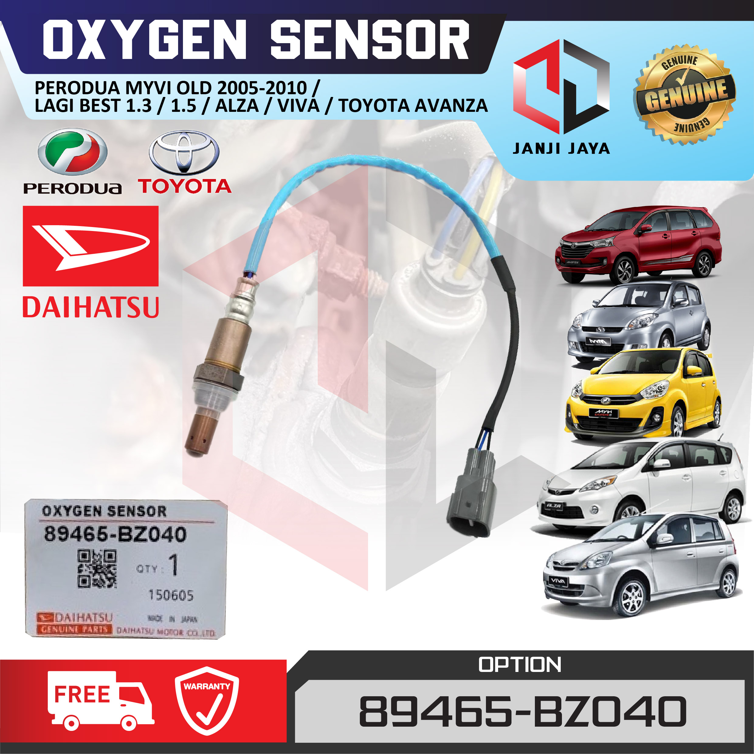 ORIGINAL DAIHATSU PERODUA MYVI VIVA ALZA TOYOTA AVANZA O2 OXYGEN LAMBDA ...