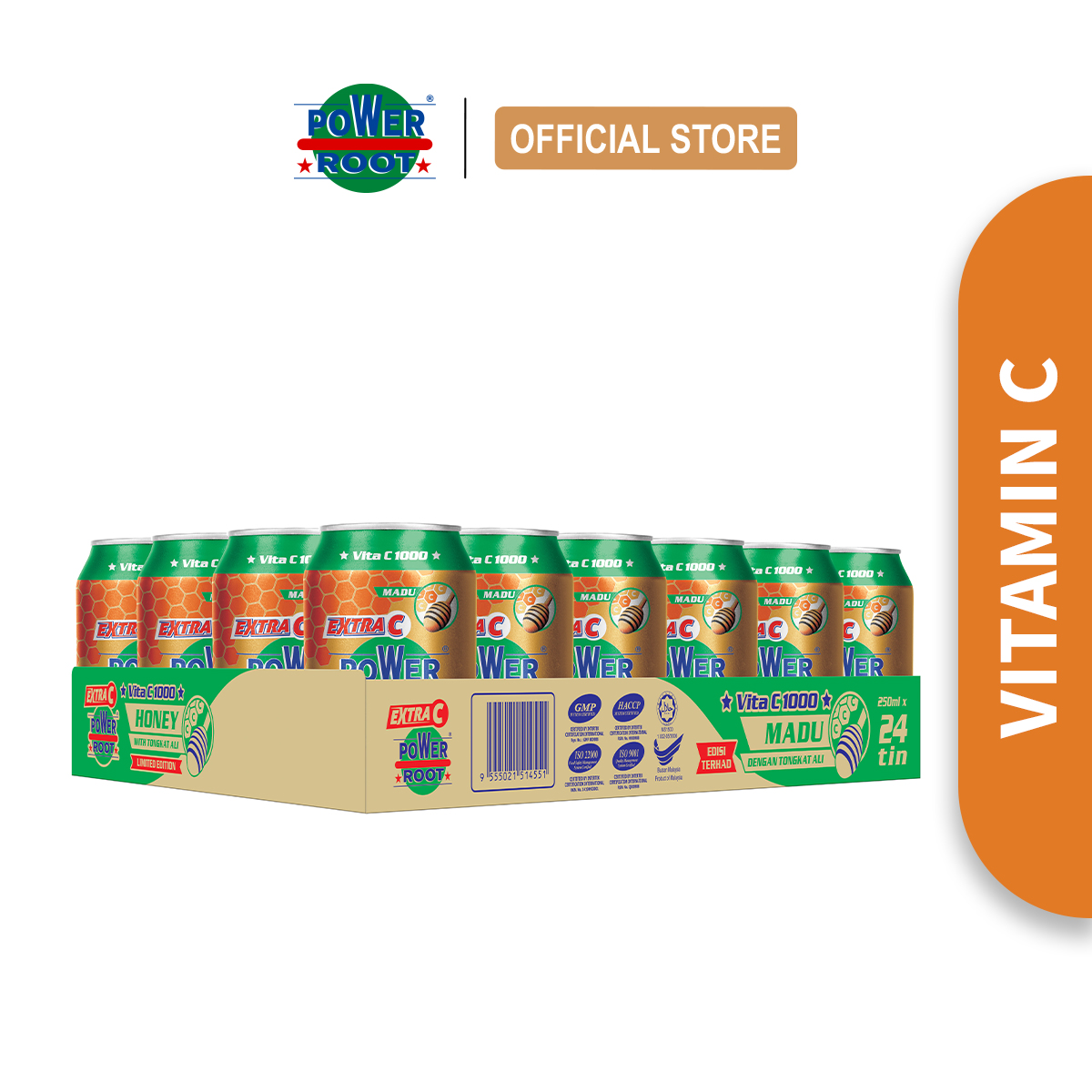 Power Root Extra Honey With Vitamin C (250ml X 24 Cans) | Lazada