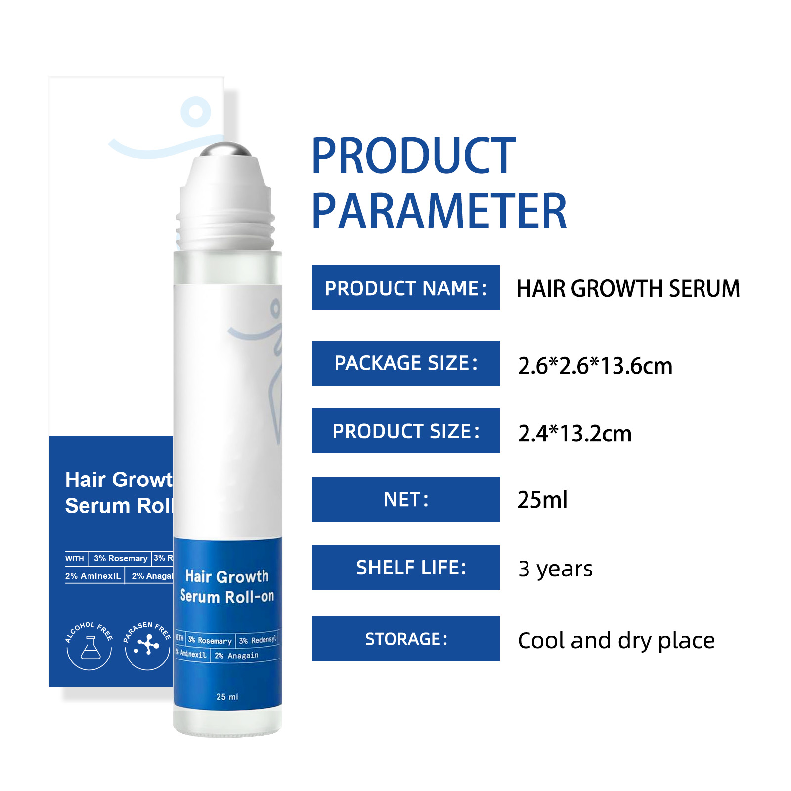 Hair Growth Serum Roll-On – 25ml | With 3% Rosemary Redensyl ...