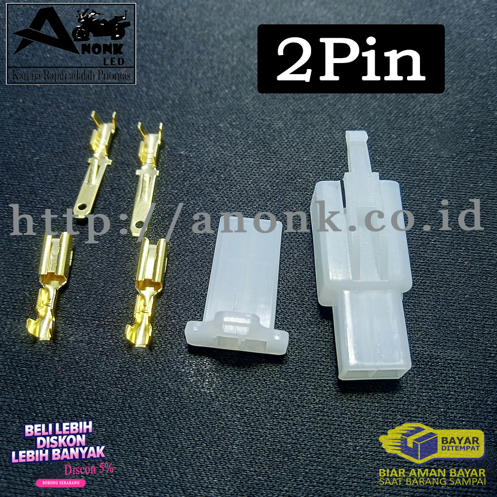 Socket 2 PIN Motor / Soket Konektor Kabel 2 PIN + SKUN / Soket Kabel ...