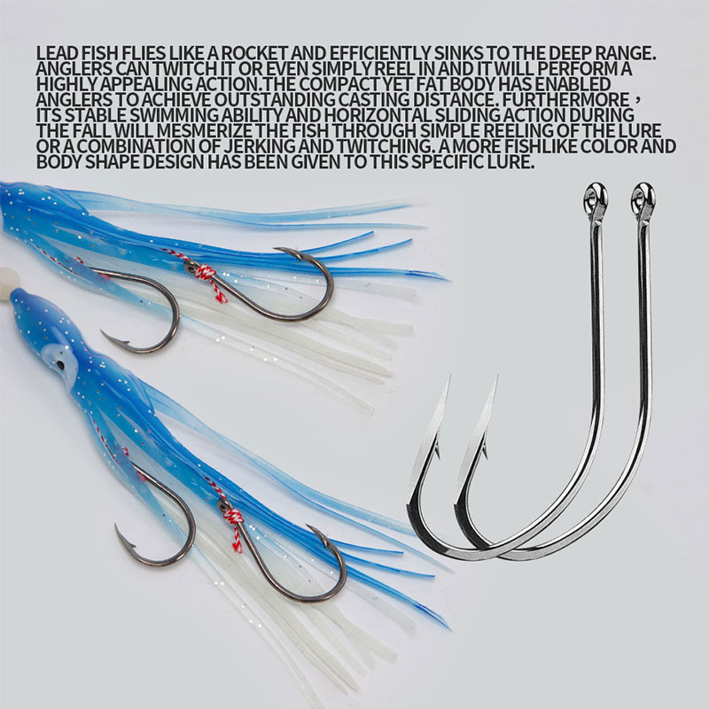 Squid Octopus Lure Slow Lure Squid Metal Jig Head Leurre Octopus Skirt ...
