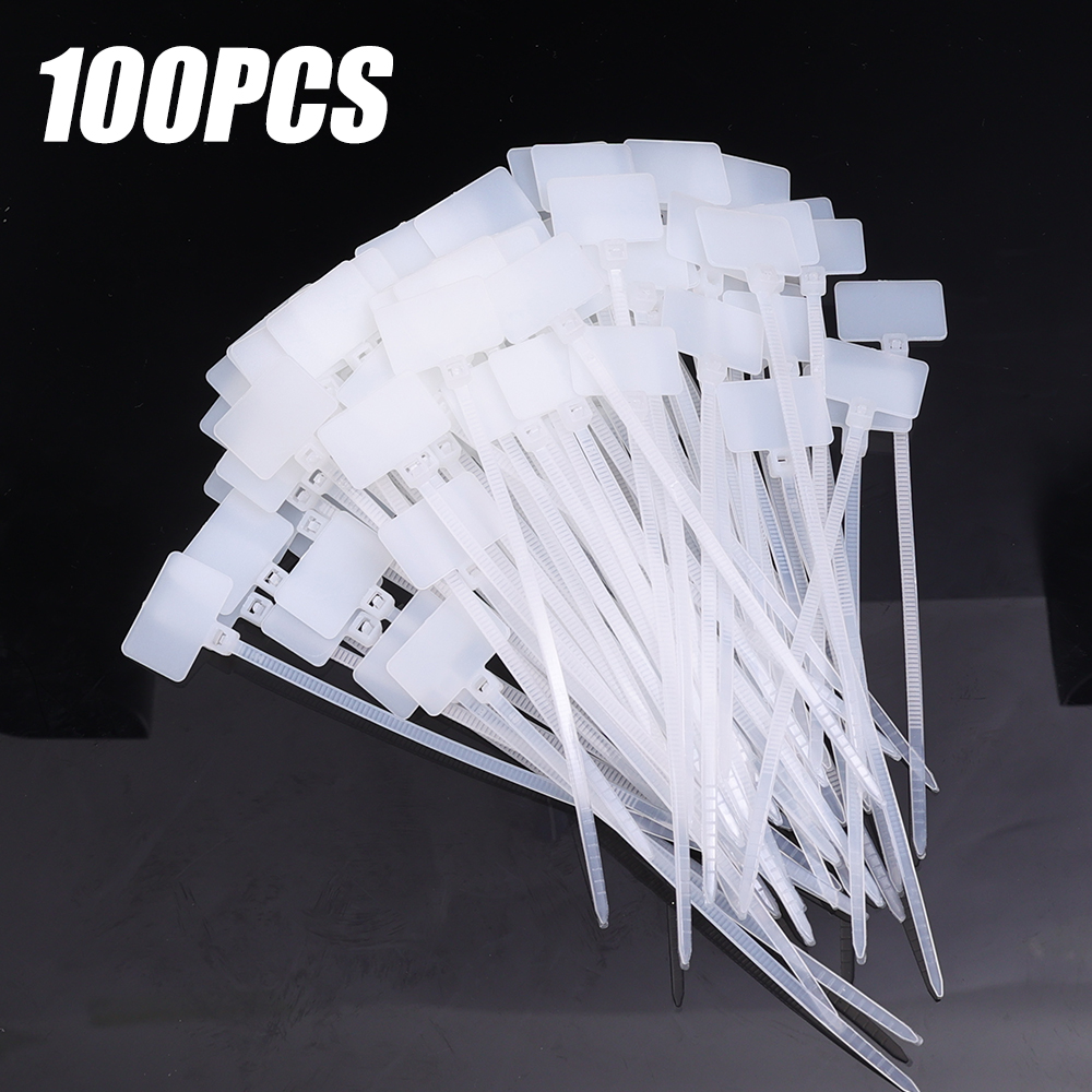 100Pcs/Pack 11cm Colorful Label Nylon Cable Ties Self-locking Loop Ties ...