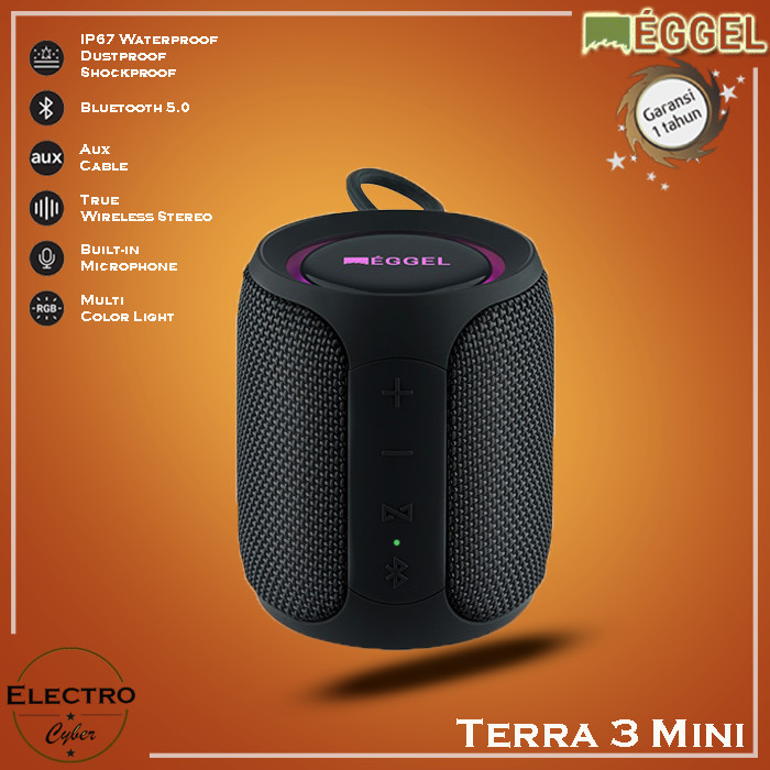 Eggel Terra 3 Mini 360 Waterproof Bluetooth Speaker with LED Lights ...