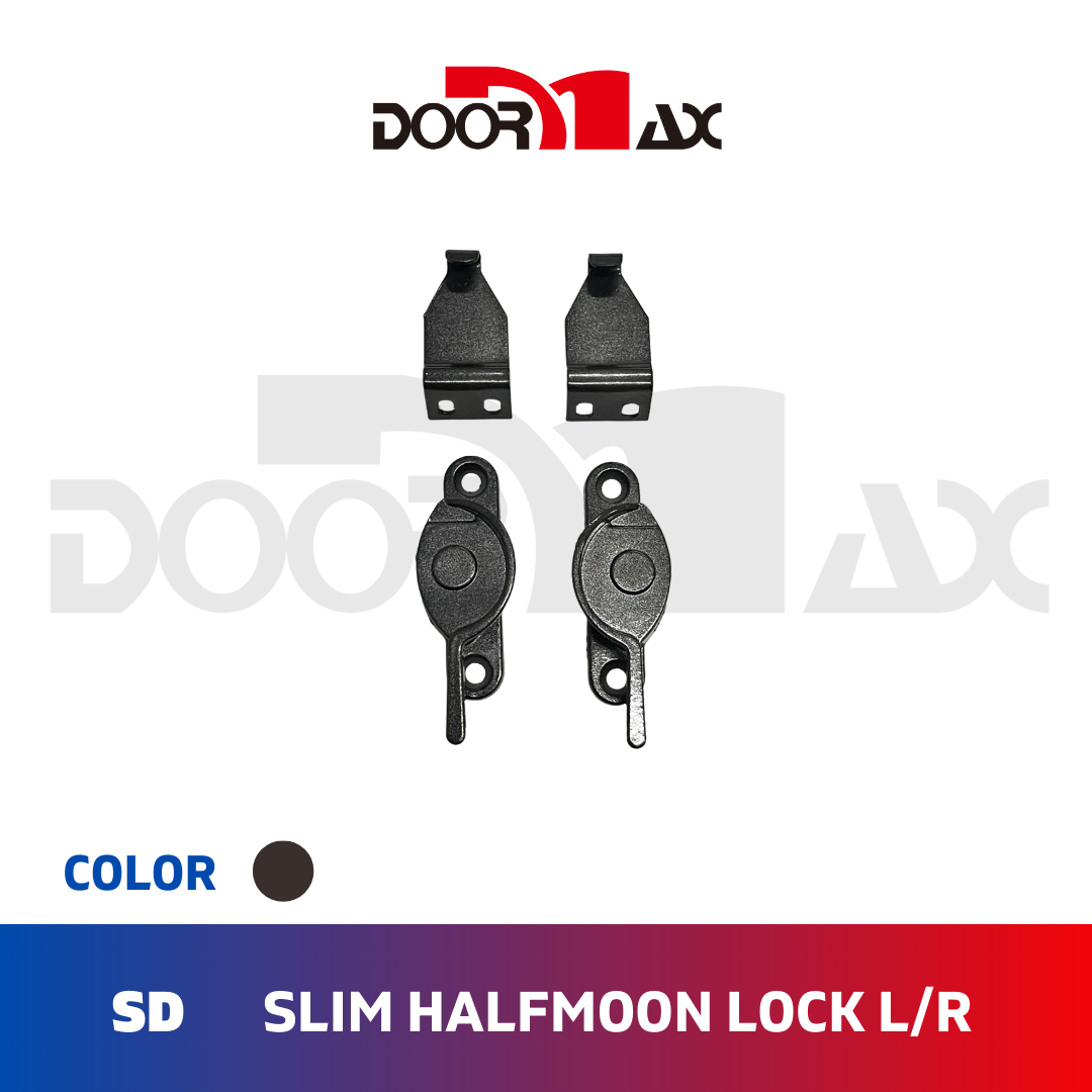 DOORMAX SD Slim Half Moon Lock for Sliding Door (Brown/White) | Lazada PH