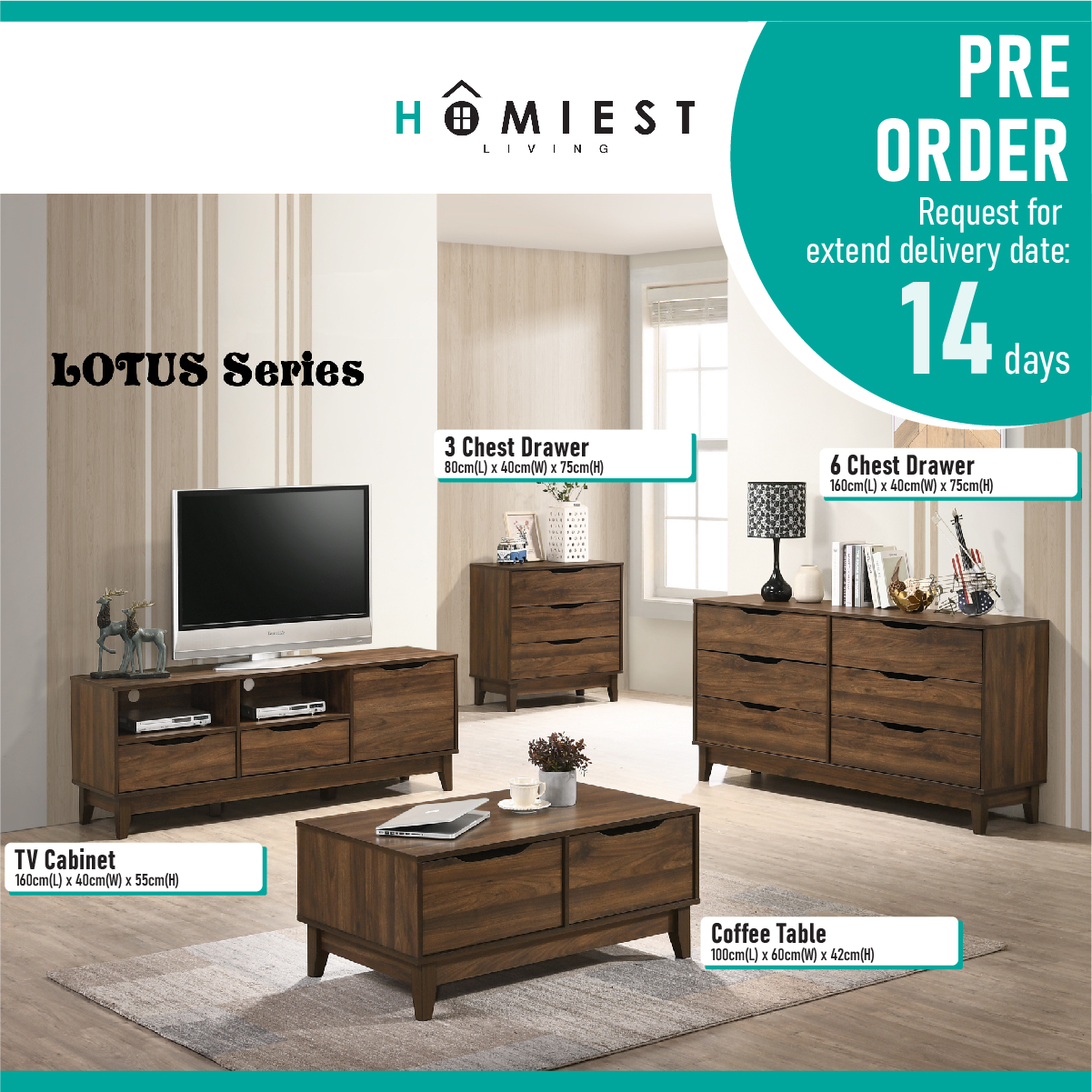 (Free Installation) Homiest / Living Area / Furniture Set / Laminate ...