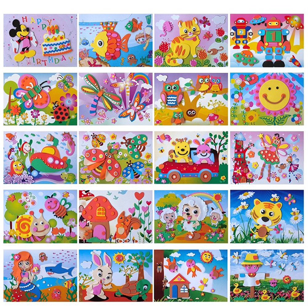 Ltshop DIY 3D EVA Stickers for Toddlers 26x18cm Large Size Cartoon ...