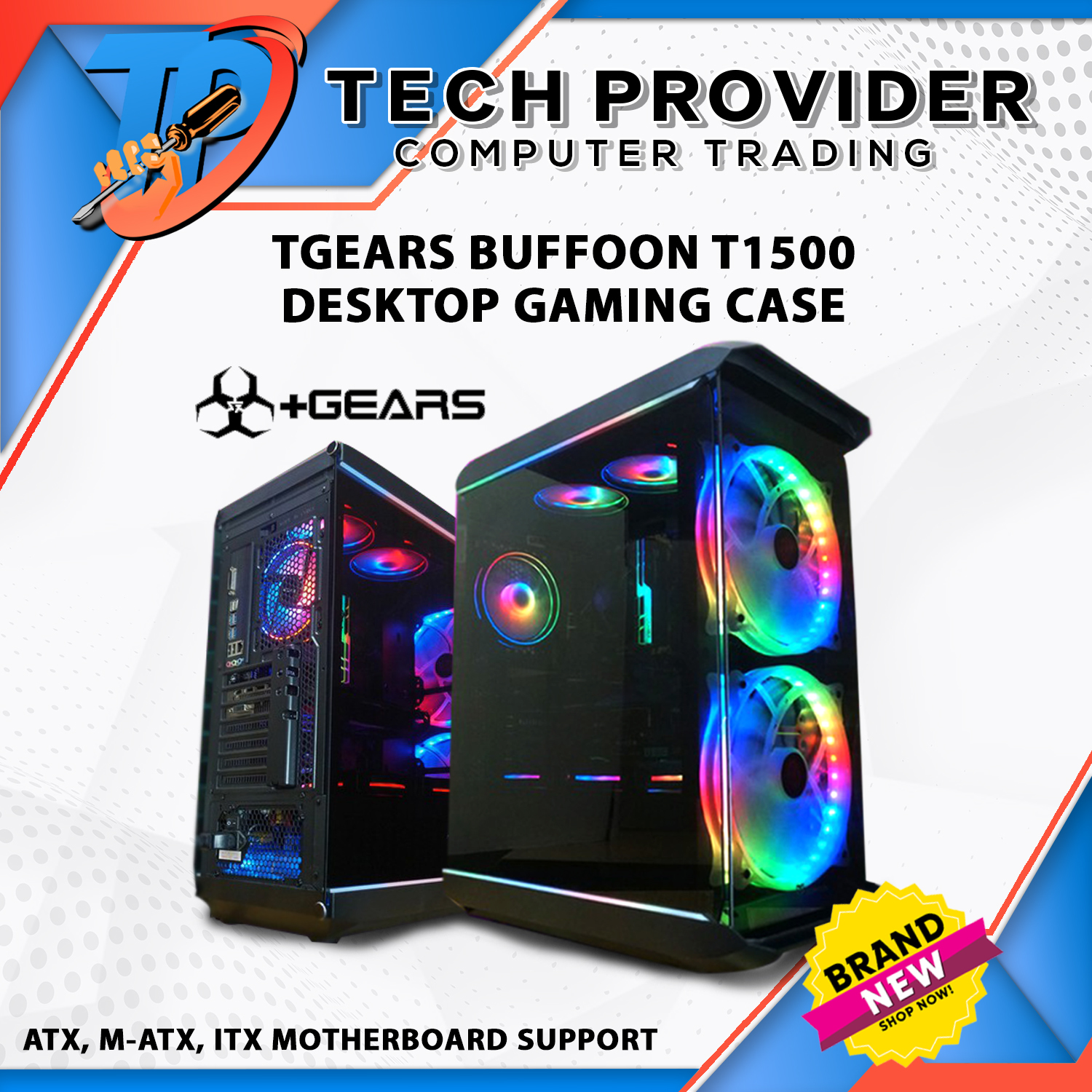 TGEARS BUFFOON T1500 Tempered Glass ATX Desktop Gaming Case | We also ...