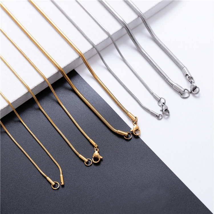 Stainless Steel Snake Chain Snake Bone Necklace Diy Electroplated ...