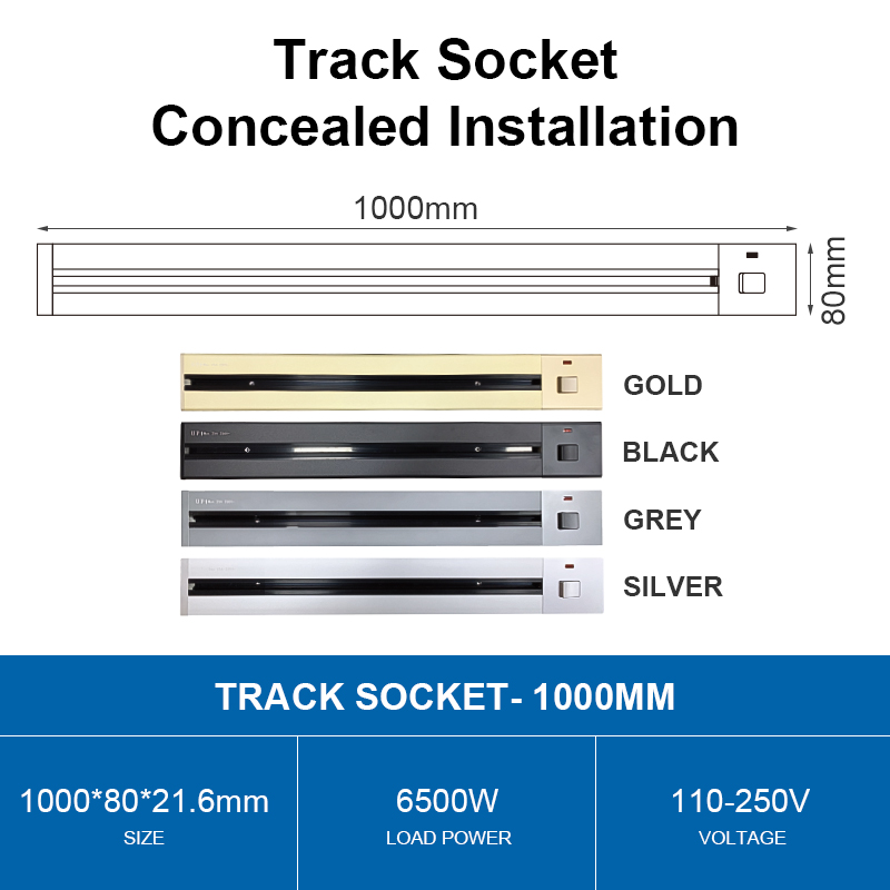 Megaman Power Track Socket 40cm 60cm 80cm 100cm Multi Socket Uk Usb Adaptor Socket Round Square