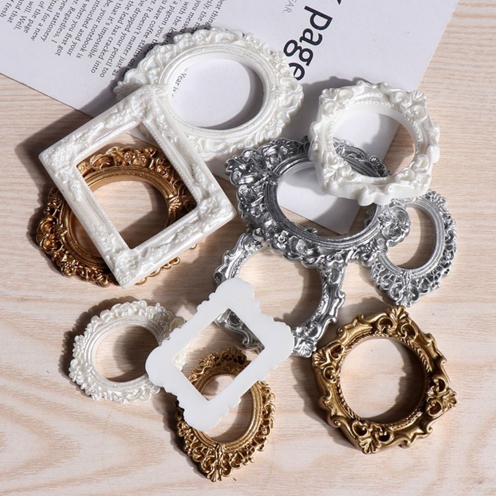 Multiple Styles DIY Resin Photo Frame Miniature Rustic Mini Mirror ...