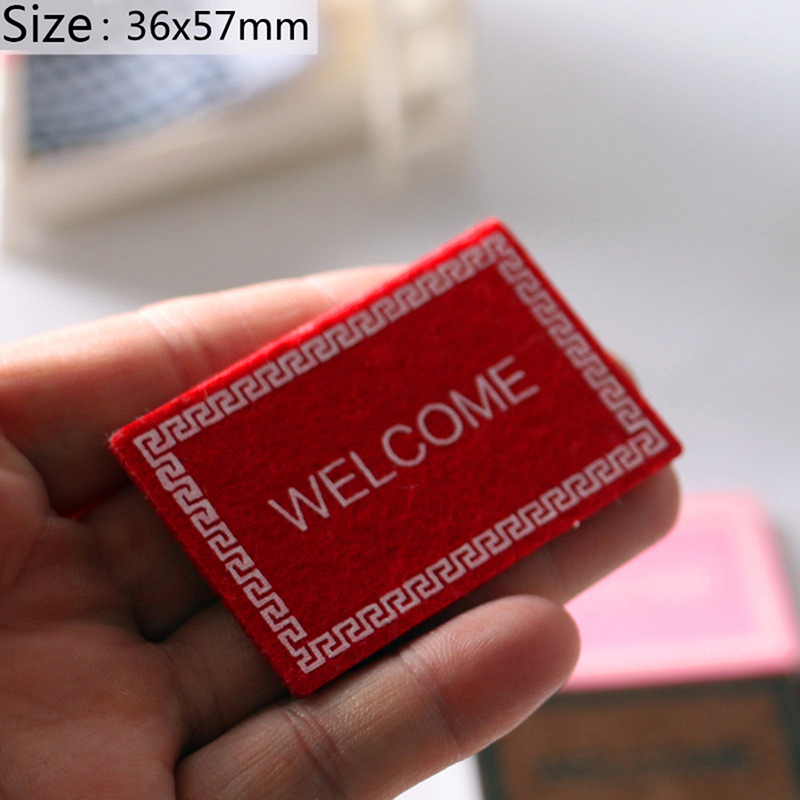1:12 doll house floor decoration welcome carpet mini slippers miniature ...
