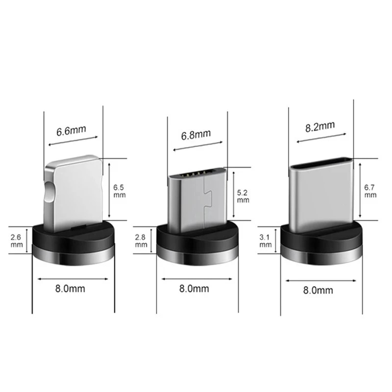 Universal Magnetic Tips Plug for Round Magnetic Cable USB Type C Micro ...