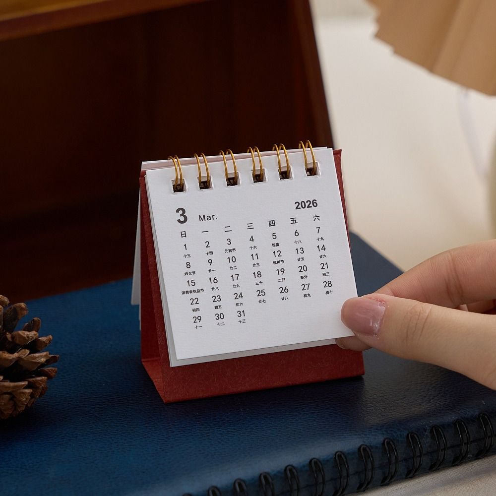 Portable Month Date Display 2026 Mini Desk Calendar Solid Color Date ...