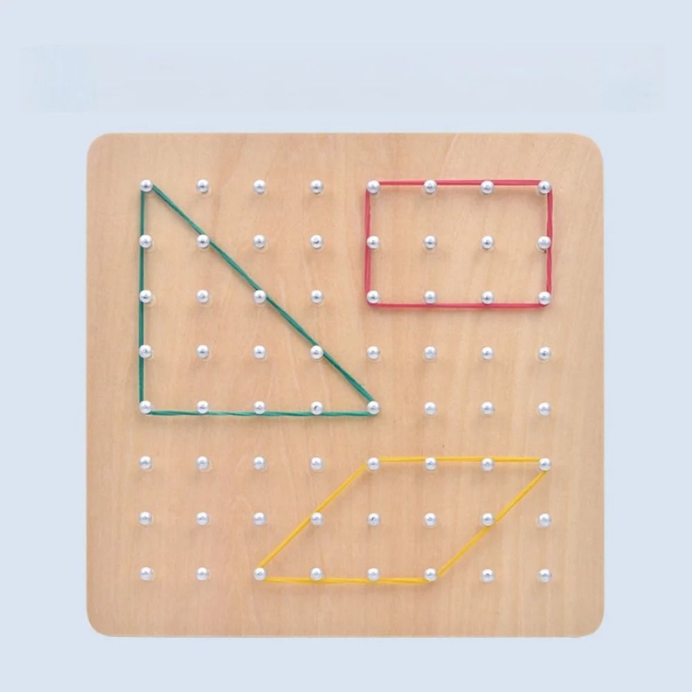 Math Teaching Aids Wooden Geometry Puzzle Nail Board Graphics Geometric ...