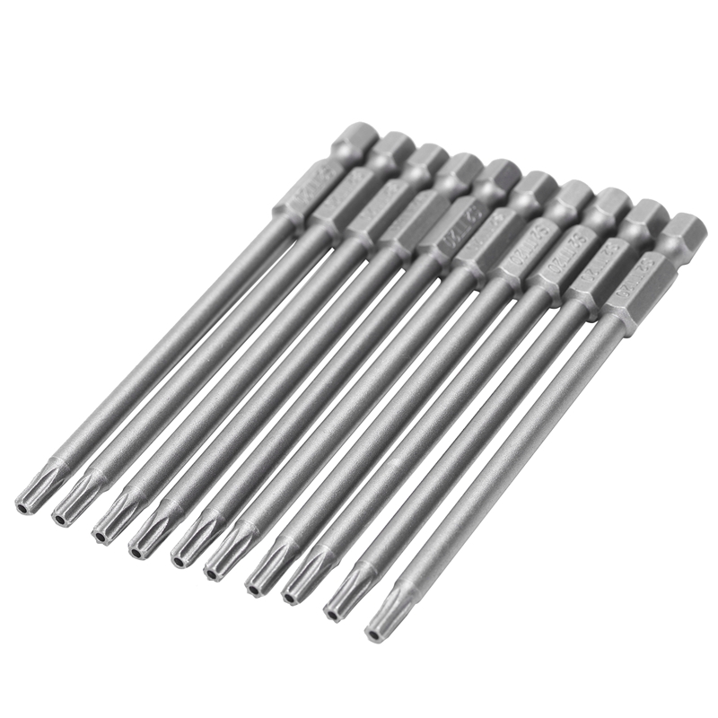 10pcs 100mm Length 1/4 inch Hex Shank T20 Torx Security Screwdriver ...