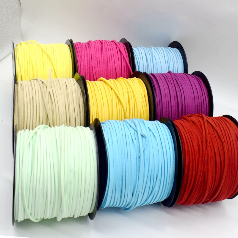 2.6mm 5yards Flat Faux Suede Braided Cord Korean Velvet Rope For ...