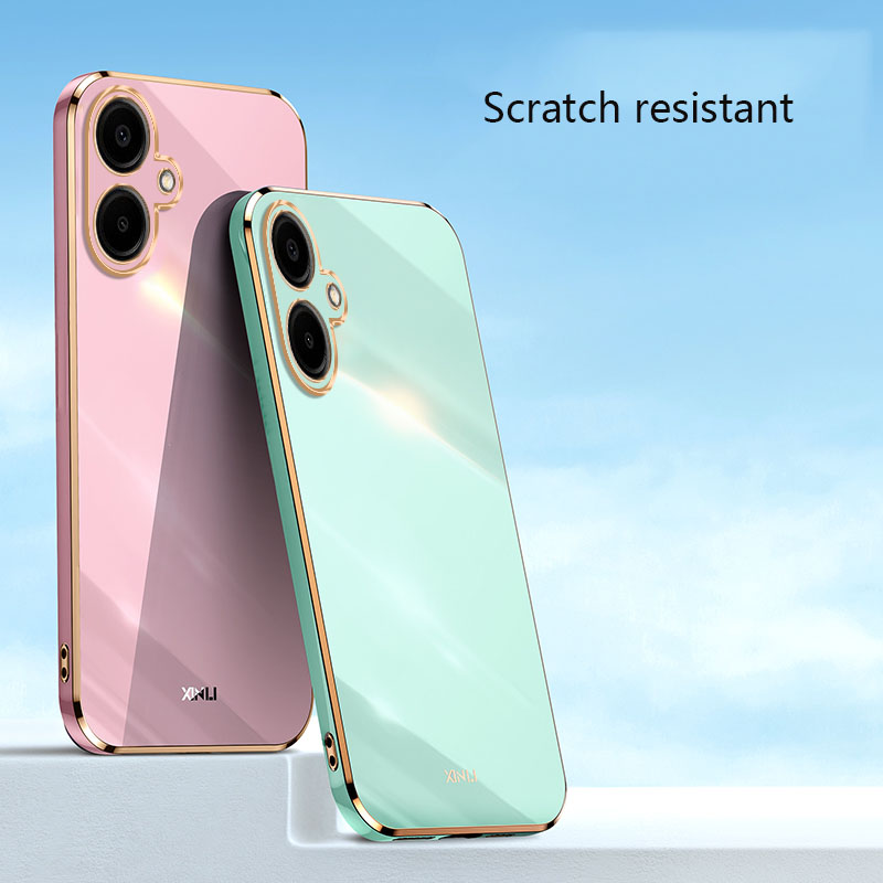 Biruiqu for Samsung Galaxy A06 Back Cover Luxury 6D Plating Frame Shiny ...