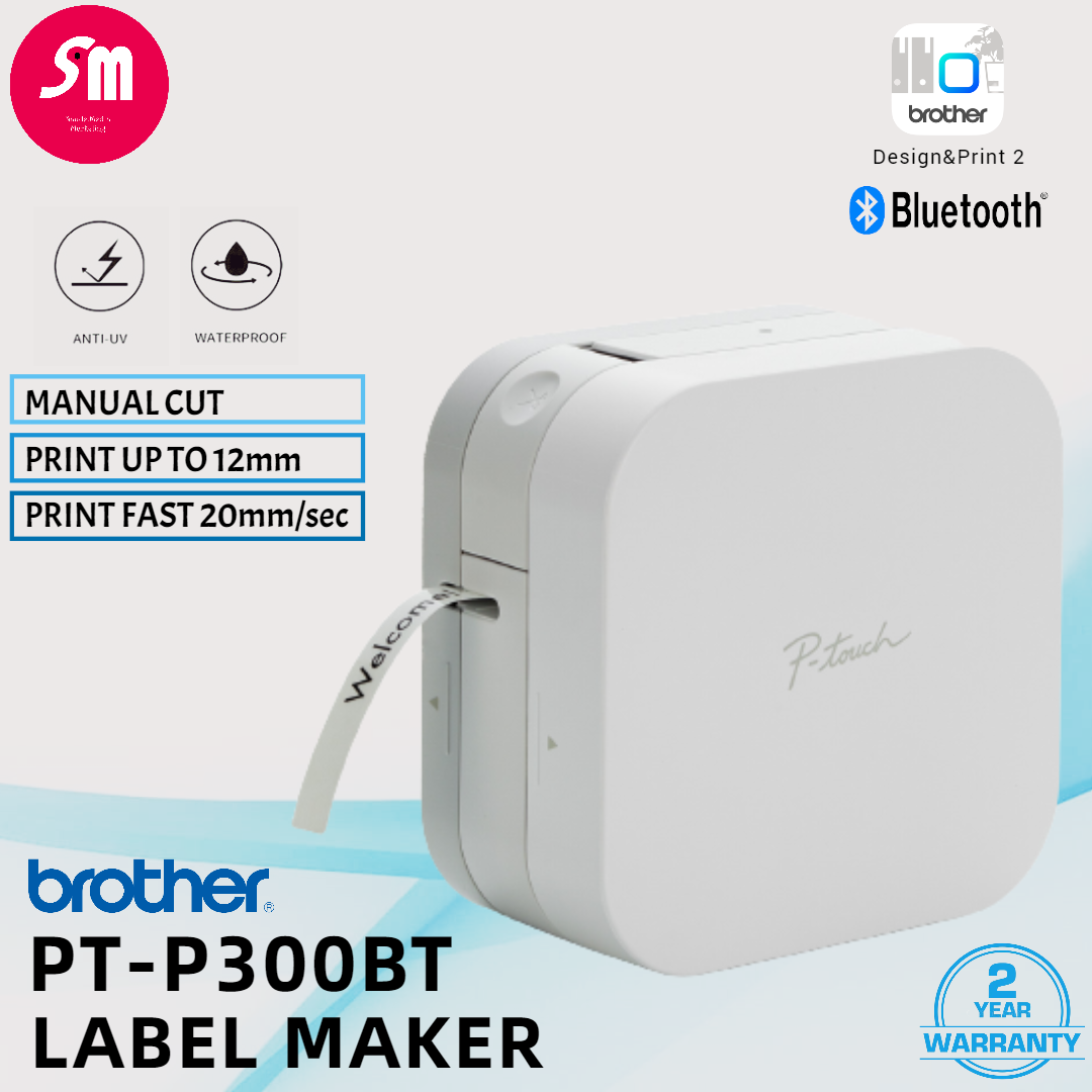 Brother PT-P300BT P-Touch Cube Bluetooth Label Maker P300BT 300BT P300 ...