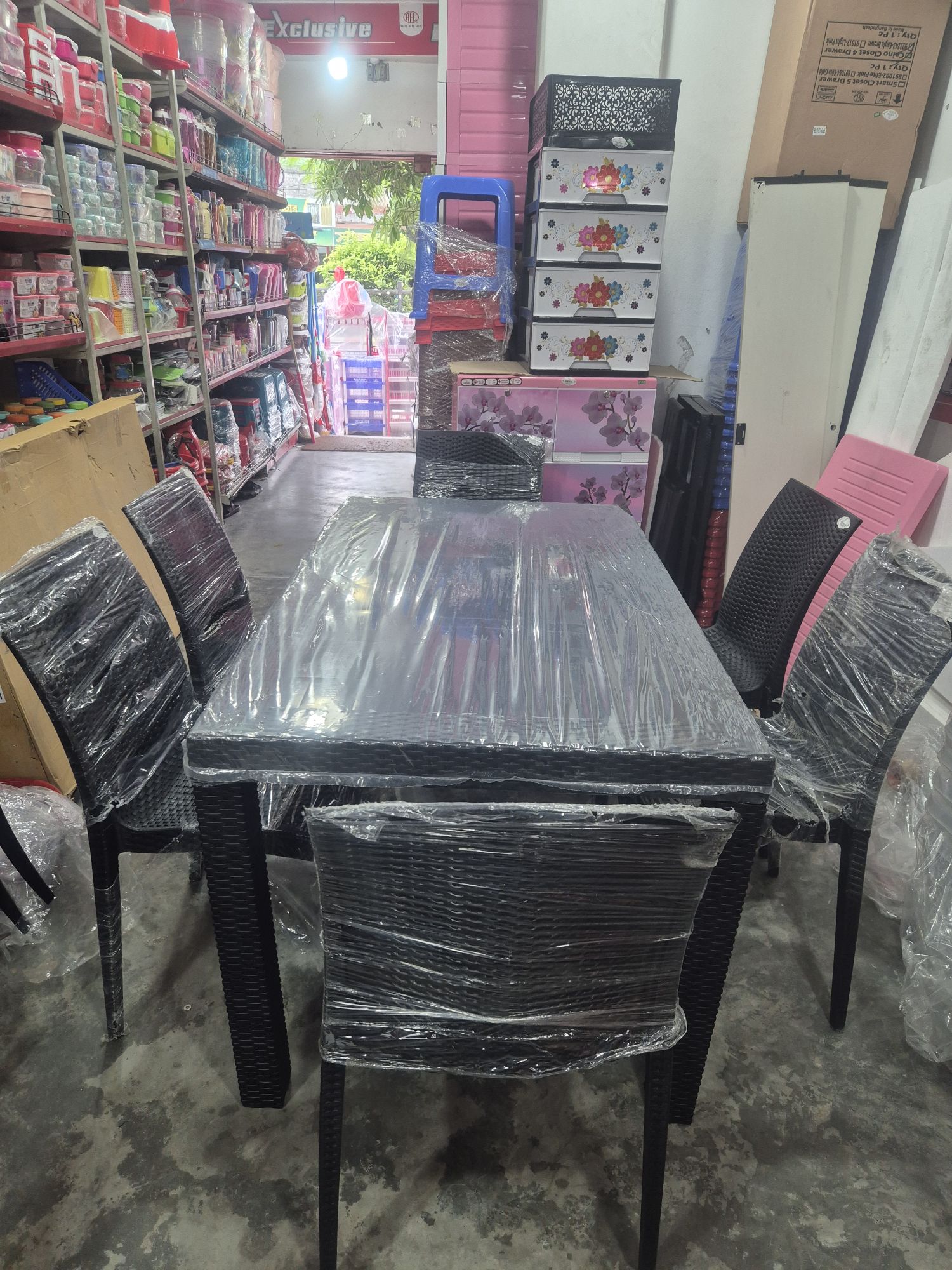 RFL caino dining table set with 6 Chairs black | Daraz.com.bd