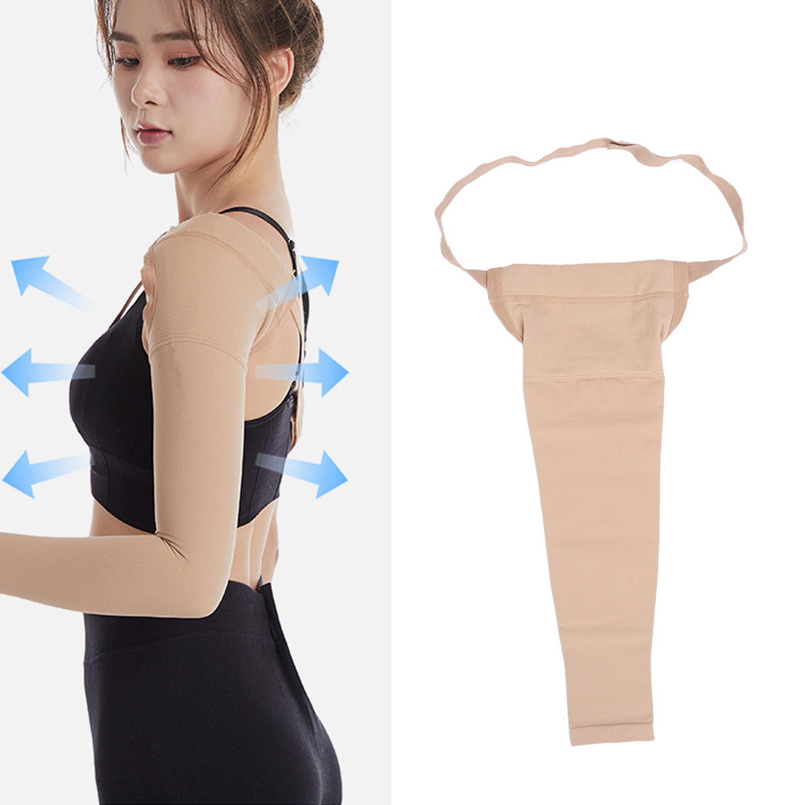 Post Mastectomy Compression Arm Sleeve Reduces Swelling High Elasticity ...