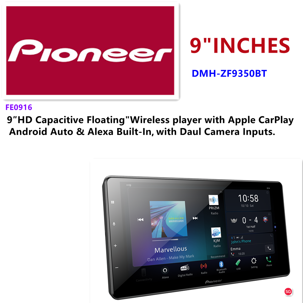 PIONEER DMH-ZF9350BT 9" FLOATING TOUCH SCREEN PLAYER | Lazada Singapore