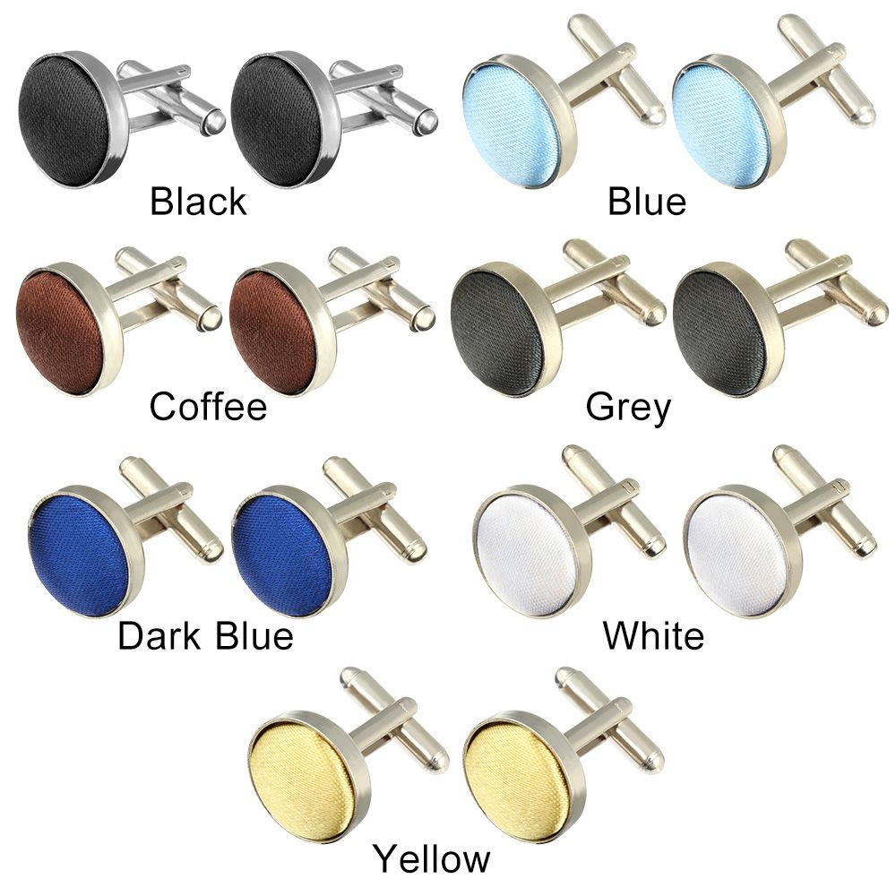 【Hot】Luxury High Quality Round Plain Solid Color Wedding Mens Cufflinks ...