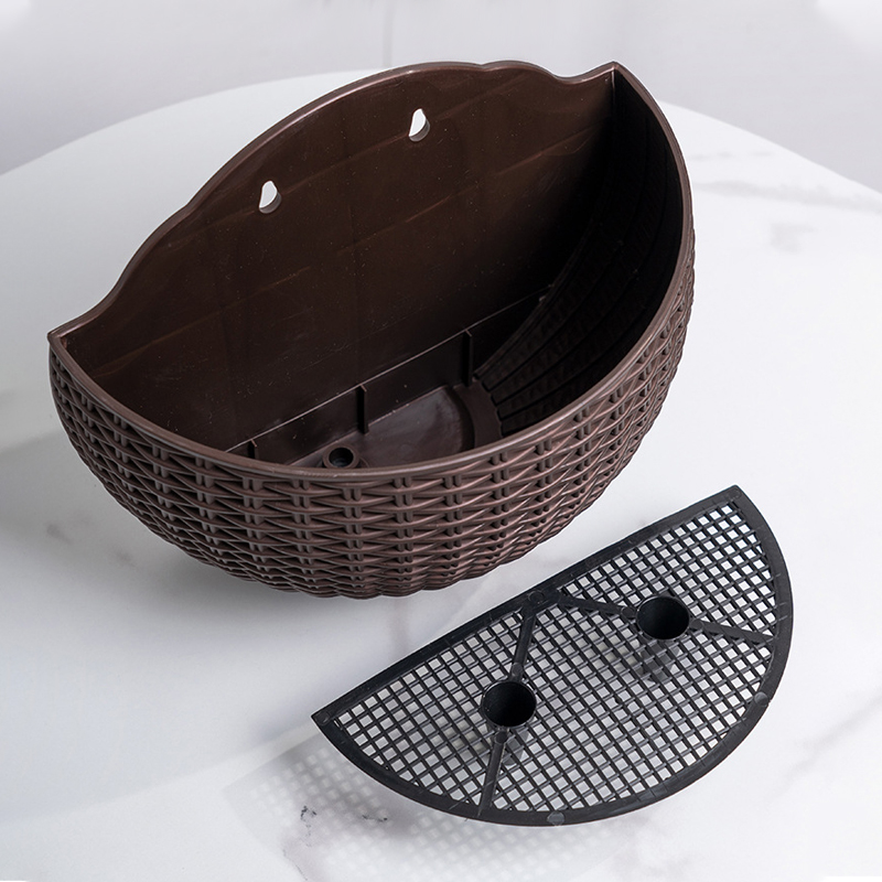 Wall-Mounted Plastic Wall Hanging Flower Pots Basket Garden Planter ...
