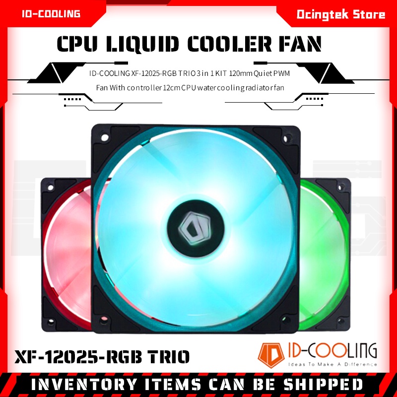 ID-COOLING XF-12025-RGB TRIO 3 in 1 KIT 120mm Quiet PWM Fan With ...